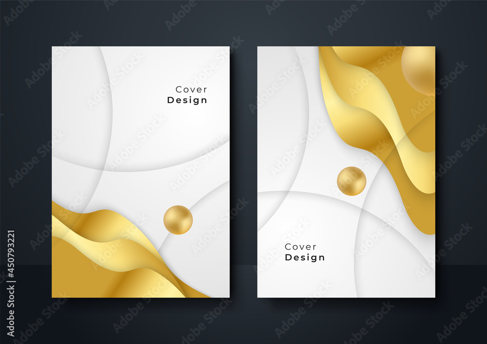 Abstract gold white cover background. White luxury abstract background ...
