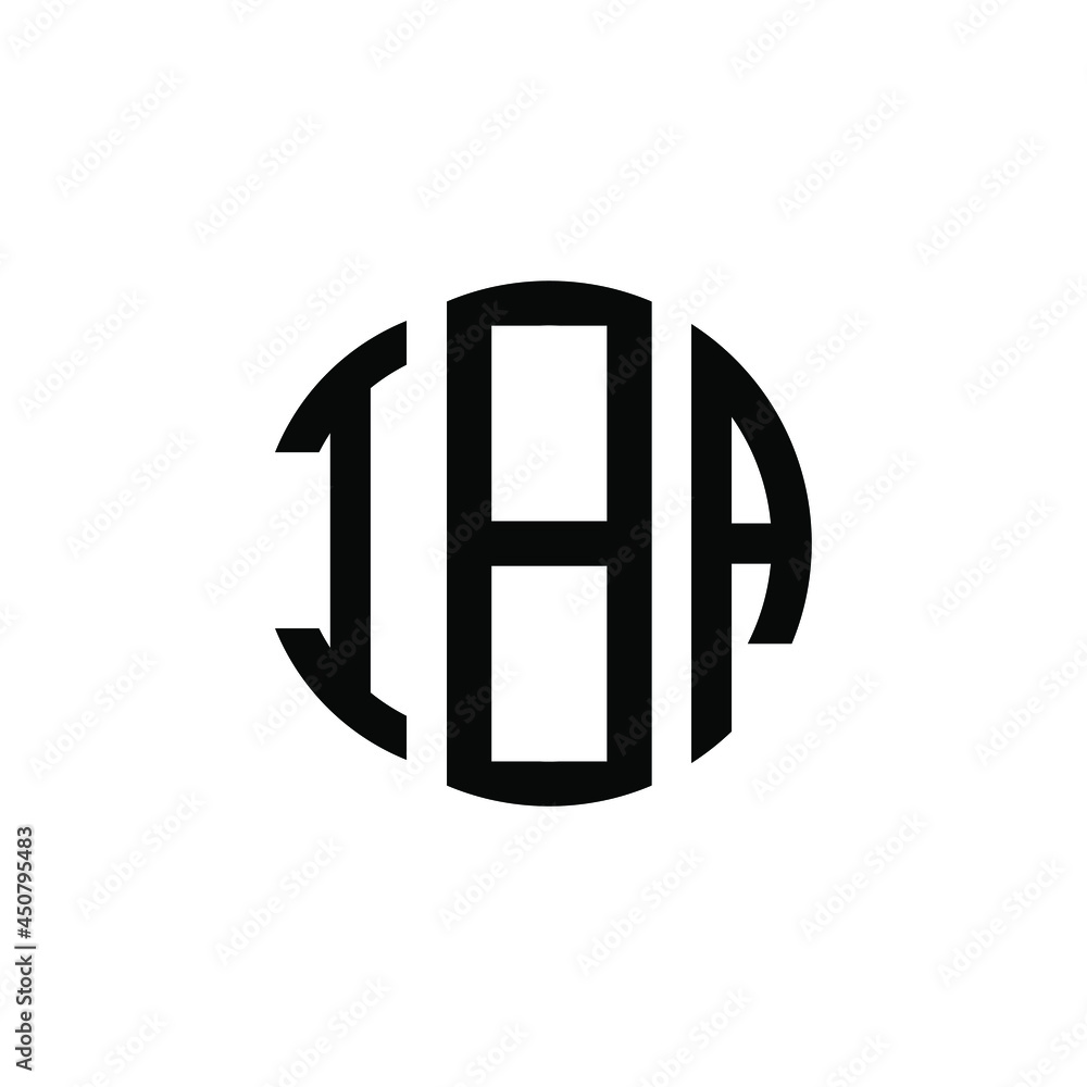 IBA letter logo design. IBA modern letter logo with black background ...