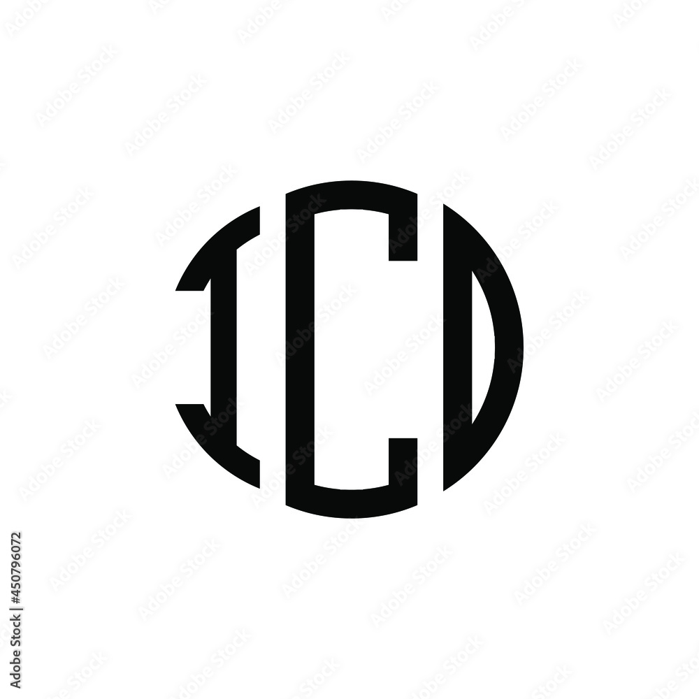 ICD letter logo design. ICD modern letter logo with black background ...