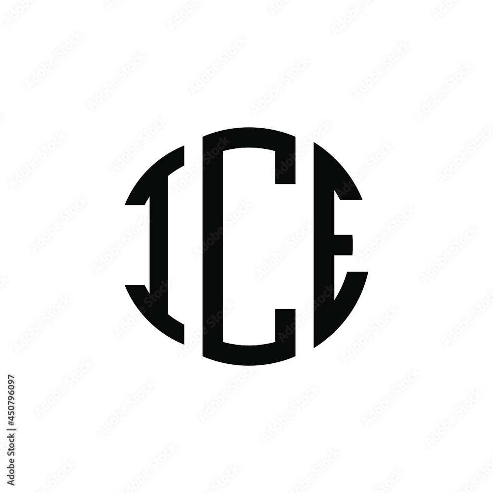 ICE letter logo design. ICE modern letter logo with black background ...