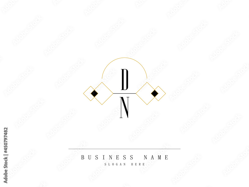 Letter DN Logo, Diamond dn Logo Template with Creative Line Art Concept ...