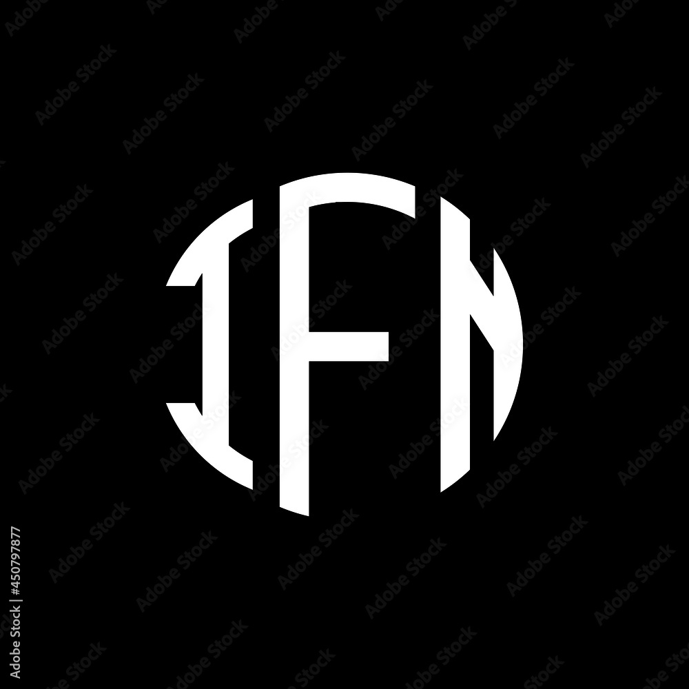 IFN letter logo design. IFN modern letter logo with black background ...
