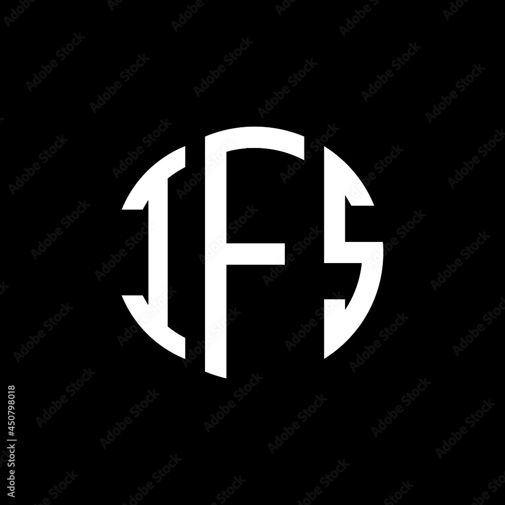 IFS letter logo design. IFS modern letter logo with black background ...