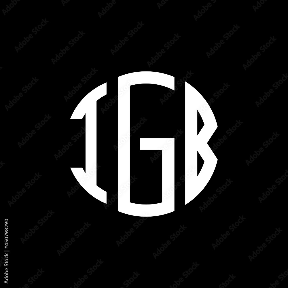 IGB letter logo design. IGB modern letter logo with black background ...