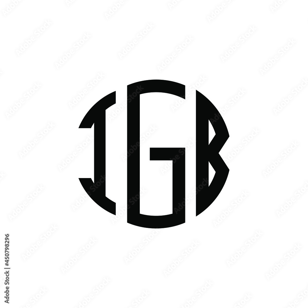 IGB letter logo design. IGB modern letter logo with black background ...