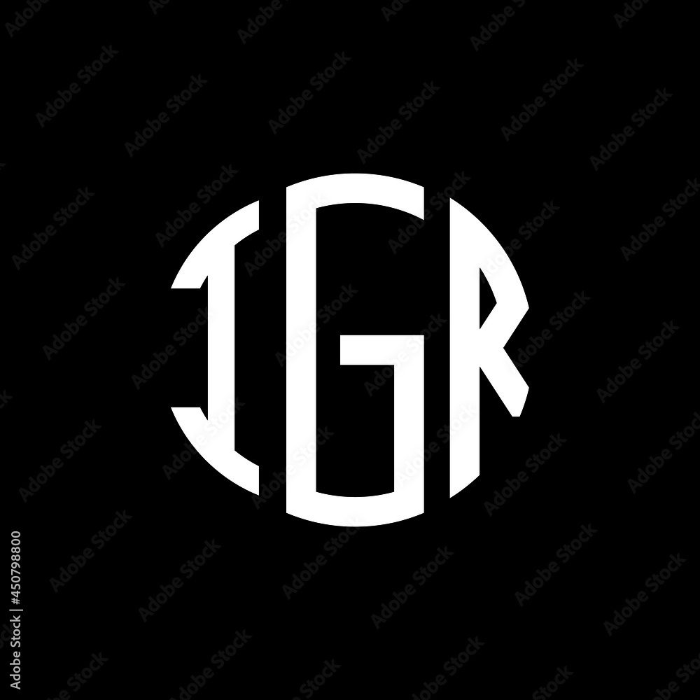 IGR letter logo design. IGR modern letter logo with black background ...