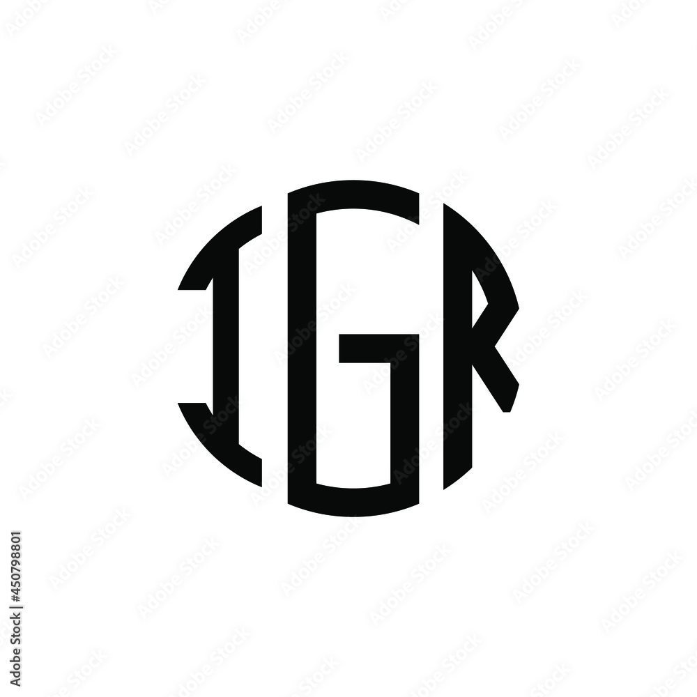 IGR letter logo design. IGR modern letter logo with black background ...