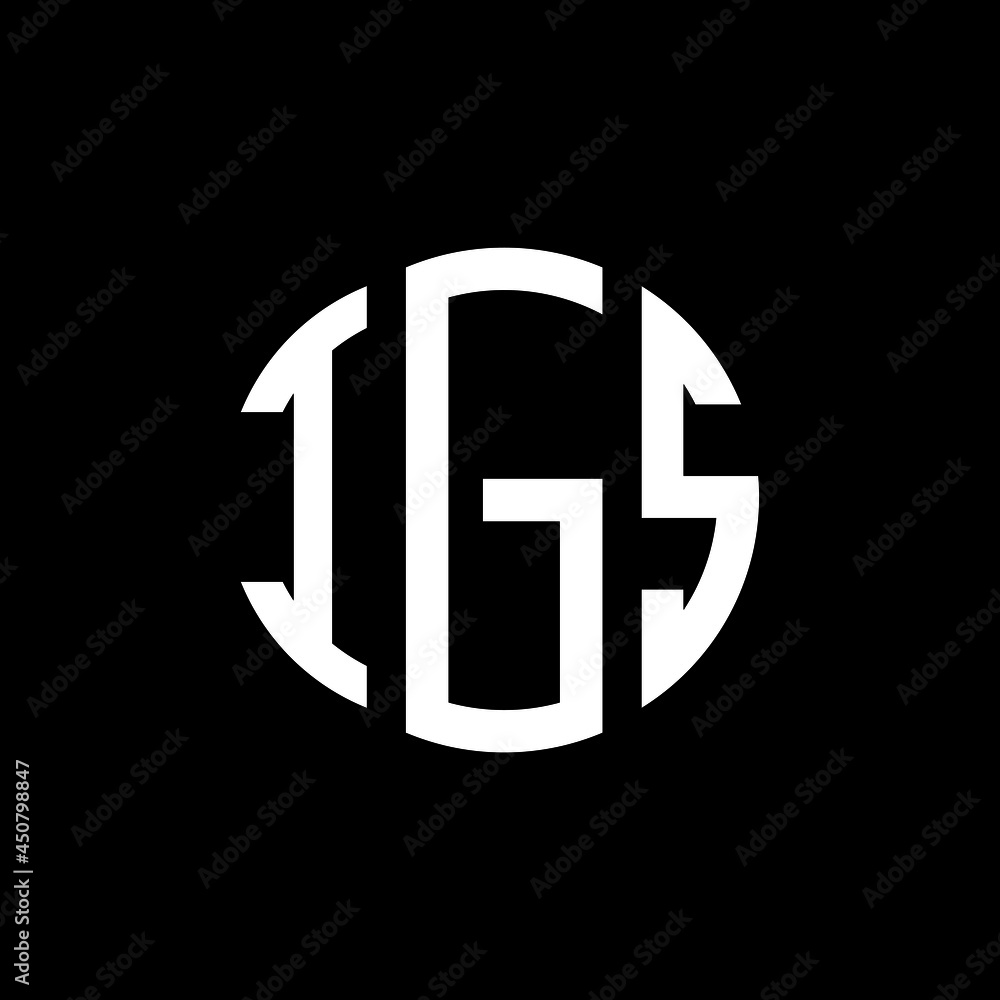 IGS letter logo design. IGS modern letter logo with black background ...