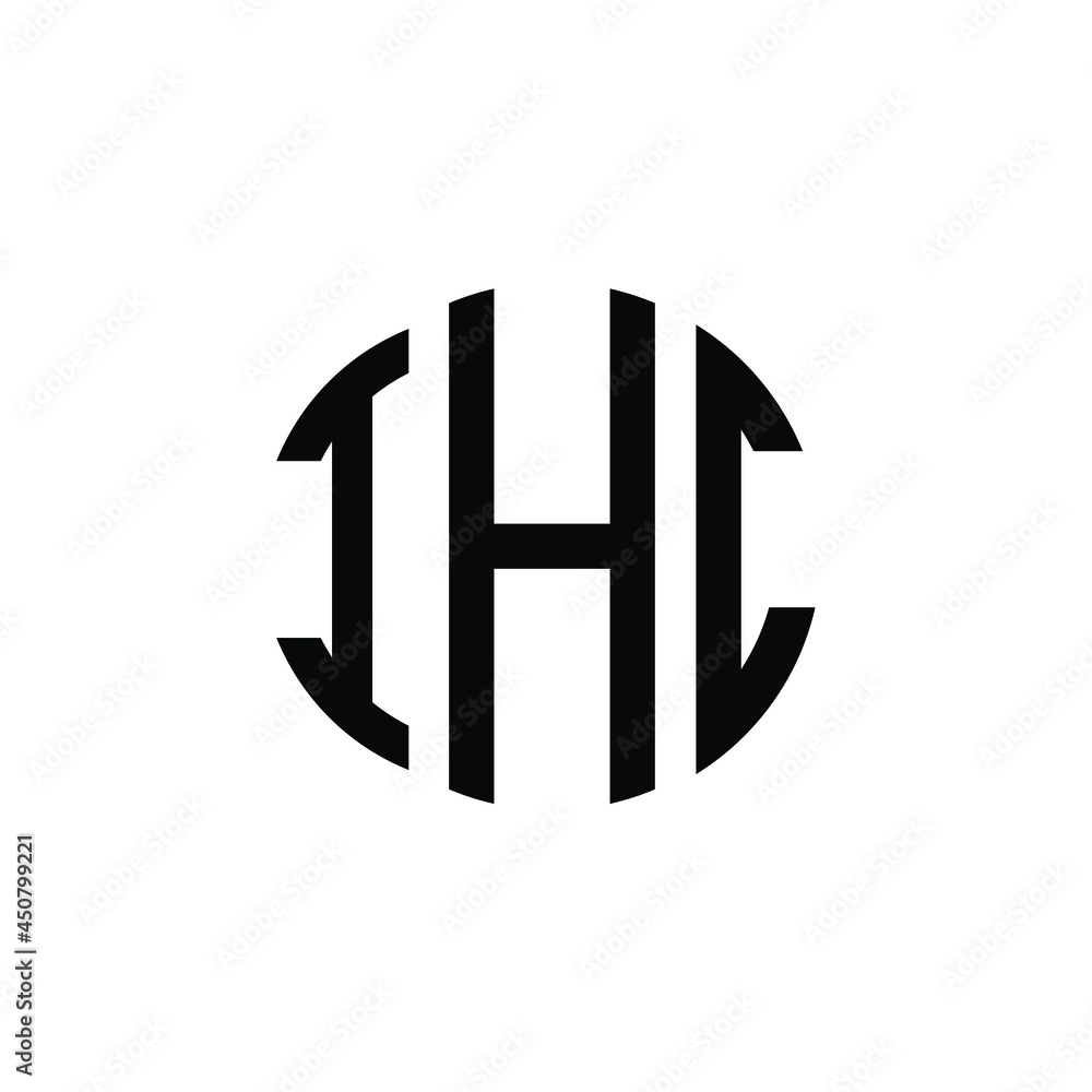 IHC letter logo design. IHC modern letter logo with black background ...