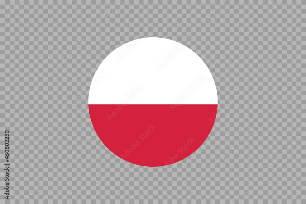 Poland flag in circle shape isolated on png or transparent background ...