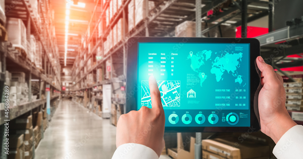 Warehouse management innovative software in computer for real time ...