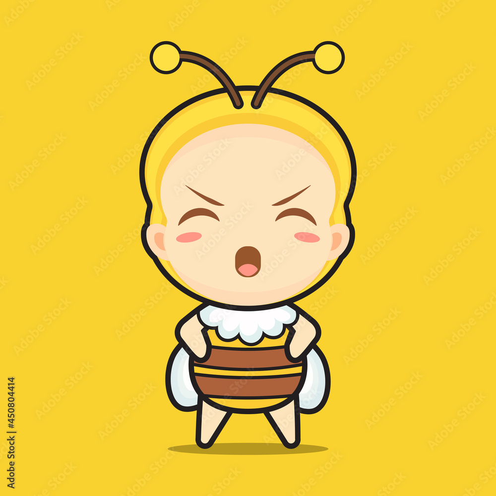 Bee mascot - kawaii and cute chibi in bee costume - Cute chibi ...