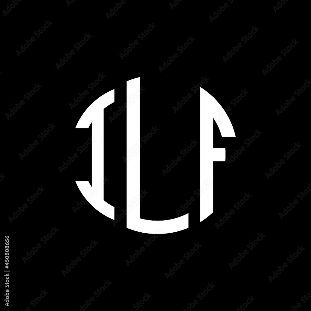 ILF letter logo design. ILF modern letter logo with black background ...