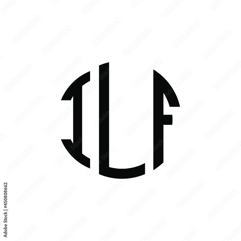 ILF letter logo design. ILF modern letter logo with black background ...