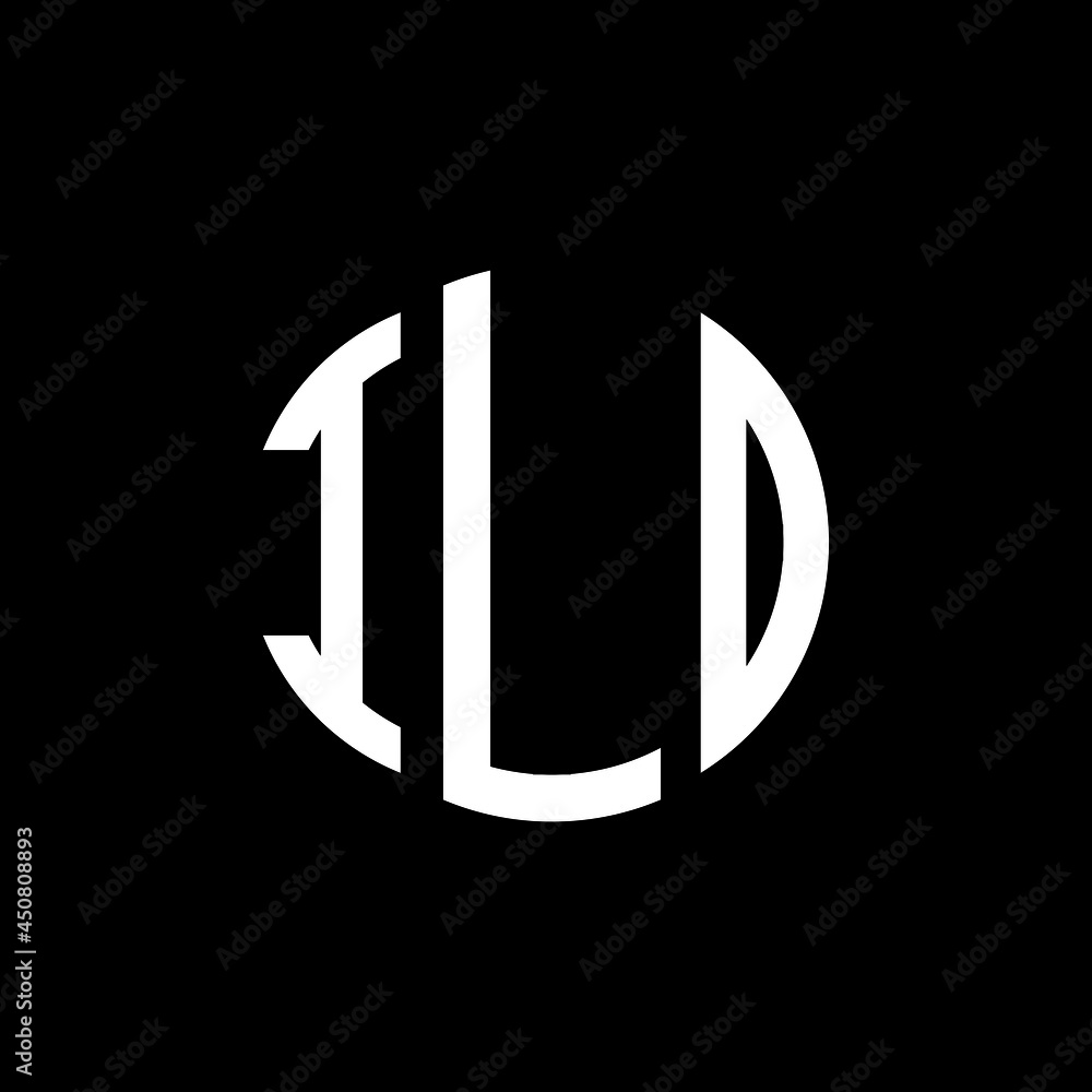 Vecteur Stock ILO letter logo design. ILO modern letter logo with black ...