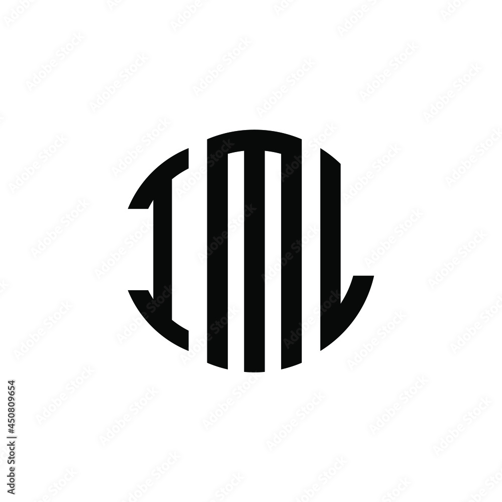 IML letter logo design. IML modern letter logo with black background ...