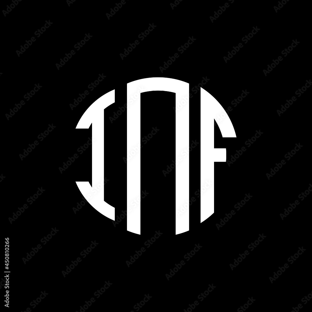 INF letter logo design. INF modern letter logo with black background ...