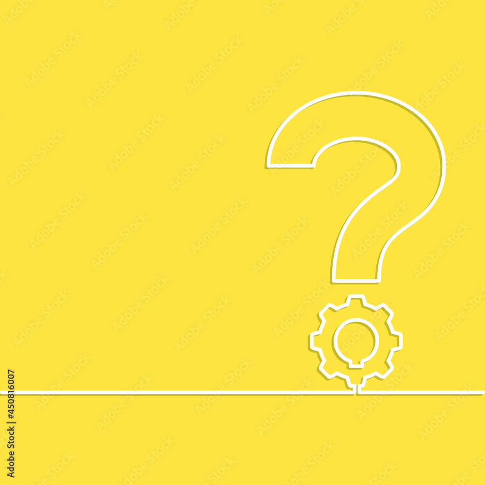 Question mark icon. Help symbol. Vector drawing with shadow on a yellow ...