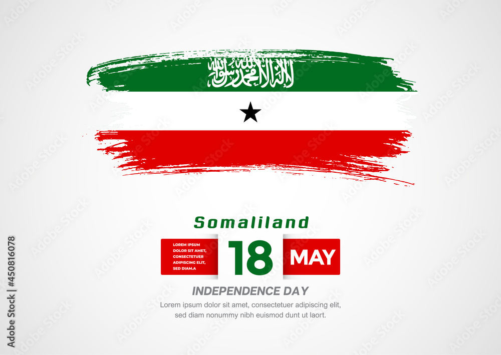 Happy Independence Day of Somaliland. Abstract country flag on hand ...