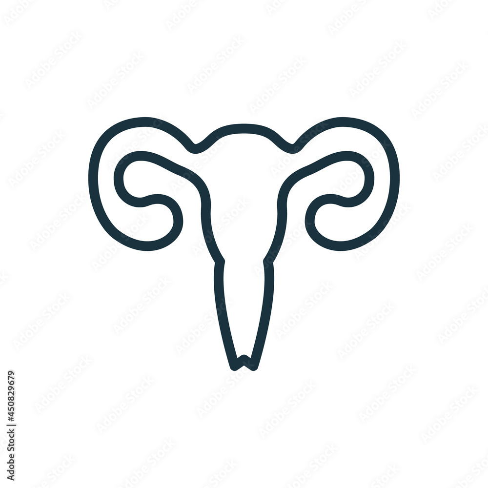 Female Uterus Line Icon. Woman Reproductive System or Organ Linear ...