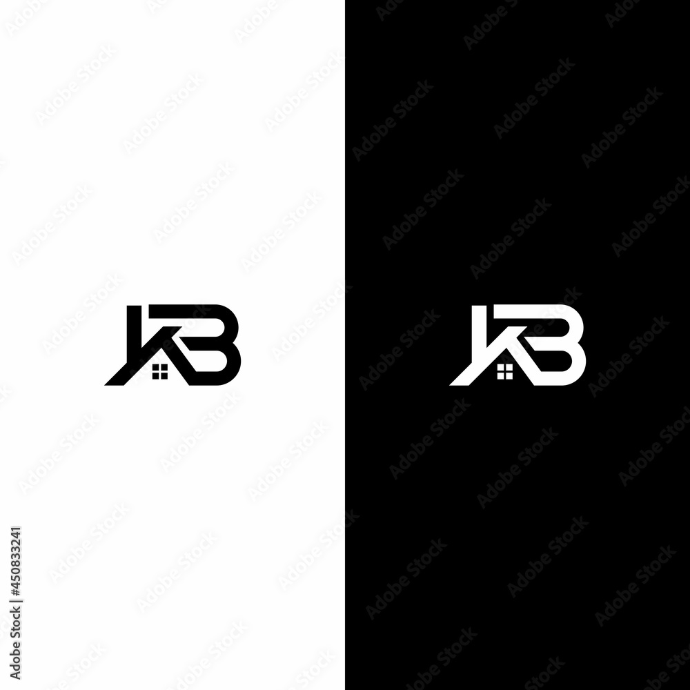 letter KB home logo real estate creative unique Stock Vector | Adobe Stock