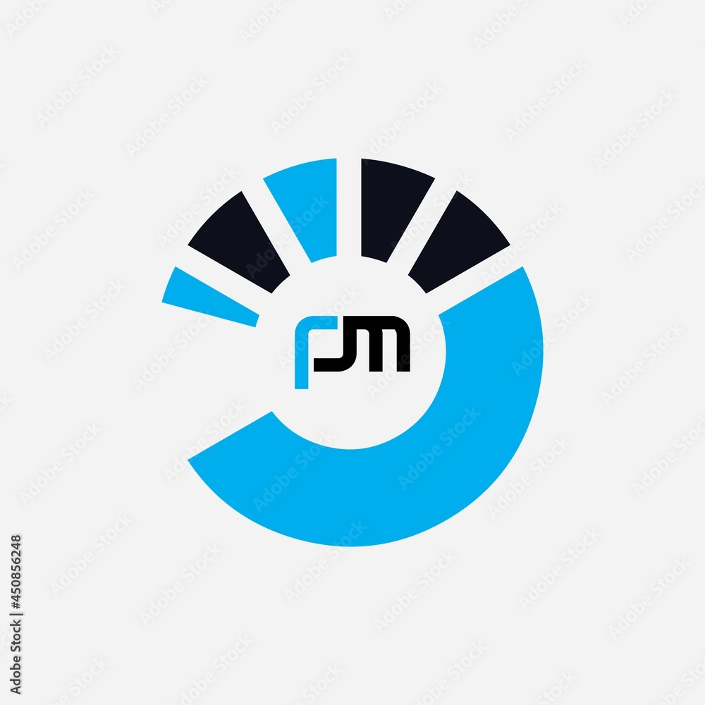 Initial PM Letter Logo With Creative Modern Business Typography Vector ...