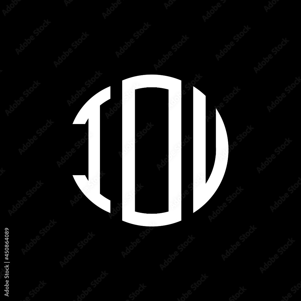 IOV letter logo design. IOV modern letter logo with black background ...