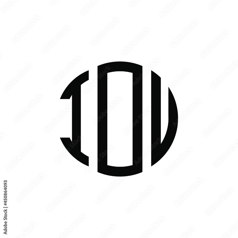 IOV letter logo design. IOV modern letter logo with black background ...
