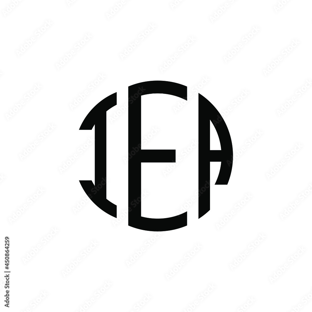 IEA letter logo design. IEA modern letter logo with black background ...