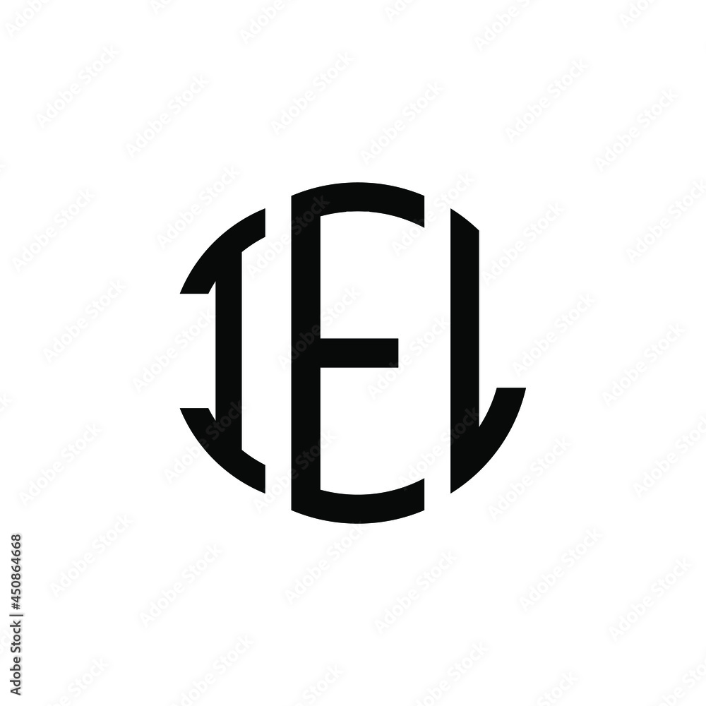 Vecteur Stock IEL letter logo design. IEL modern letter logo with black ...
