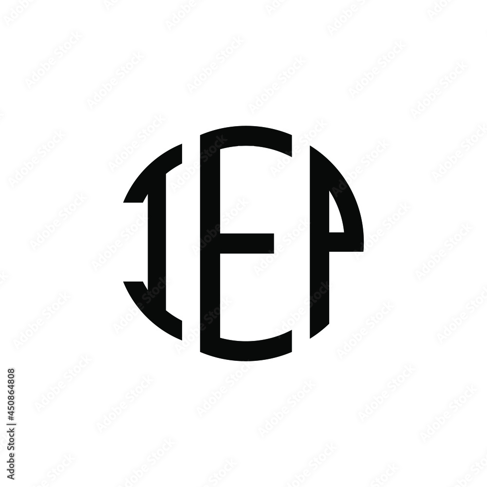 IEP letter logo design. IEP modern letter logo with black background ...