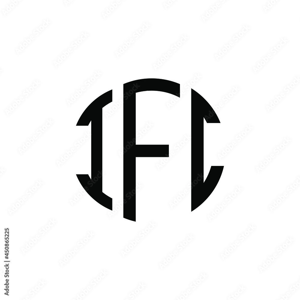 IFC letter logo design. IFC modern letter logo with black background ...
