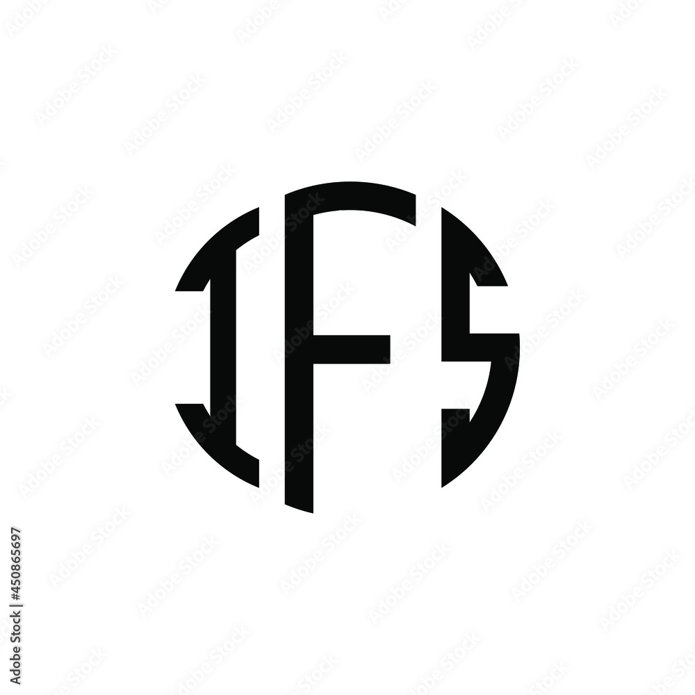 IFS letter logo design. IFS modern letter logo with black background ...