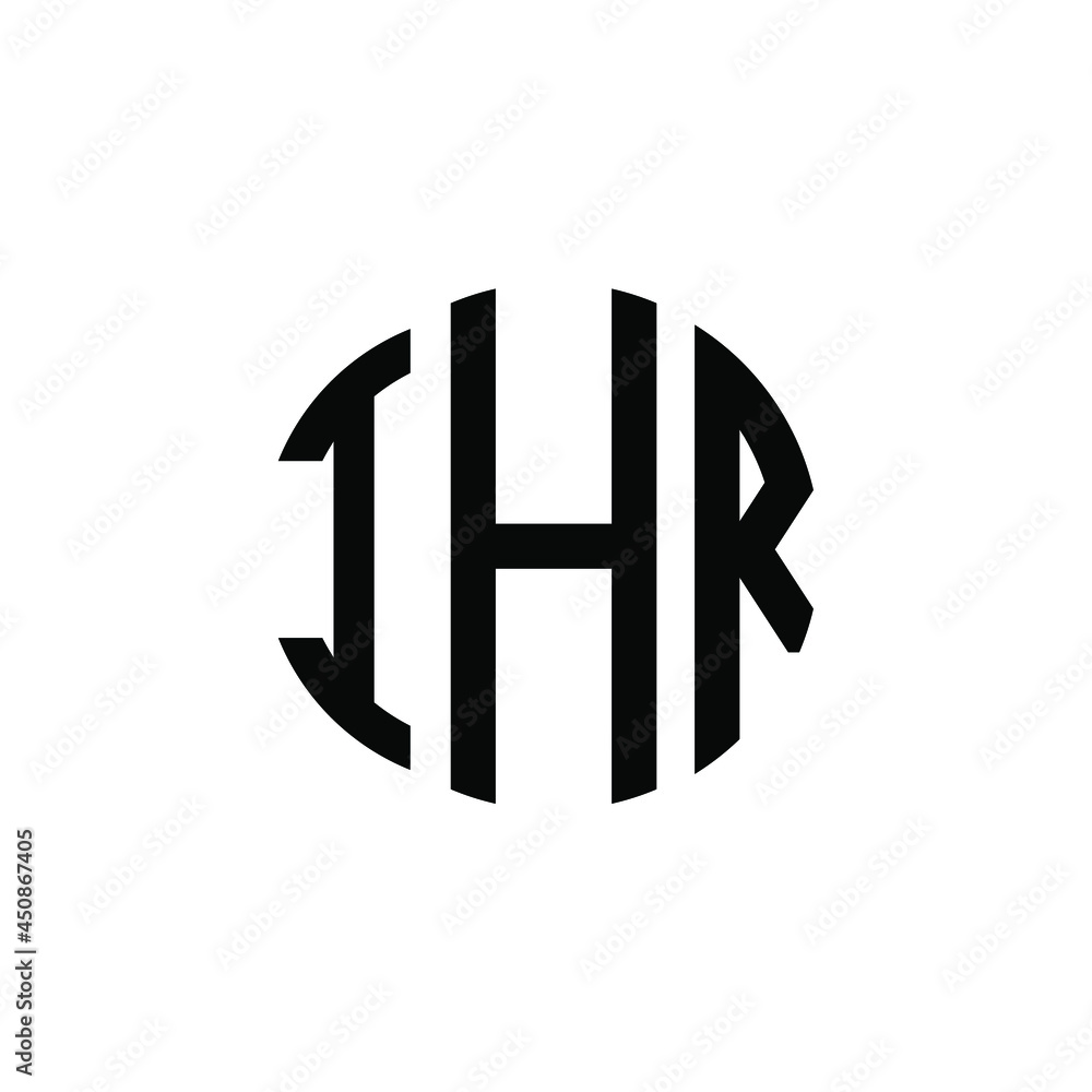 IHR letter logo design. IHR modern letter logo with black background ...