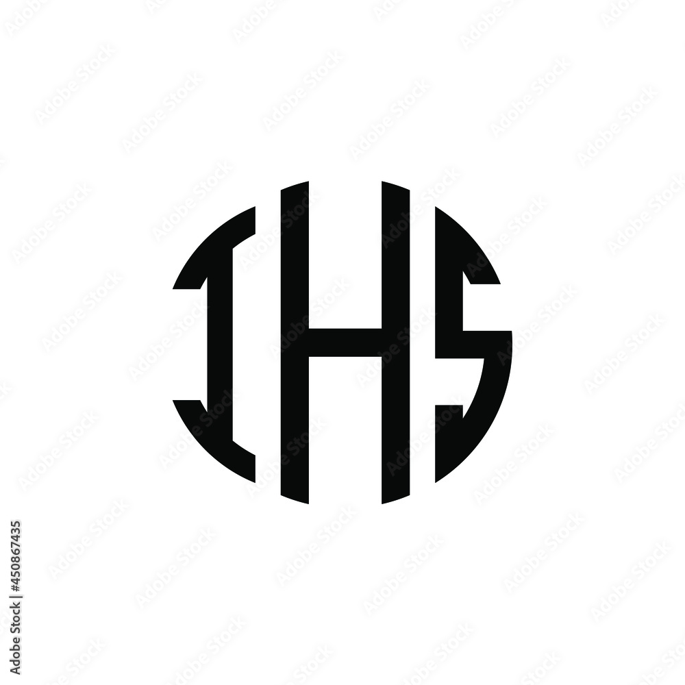 IHS letter logo design. IHS modern letter logo with black background ...