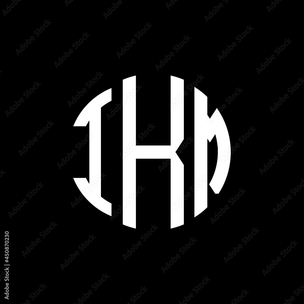 IKM letter logo design. IKM modern letter logo with black background ...
