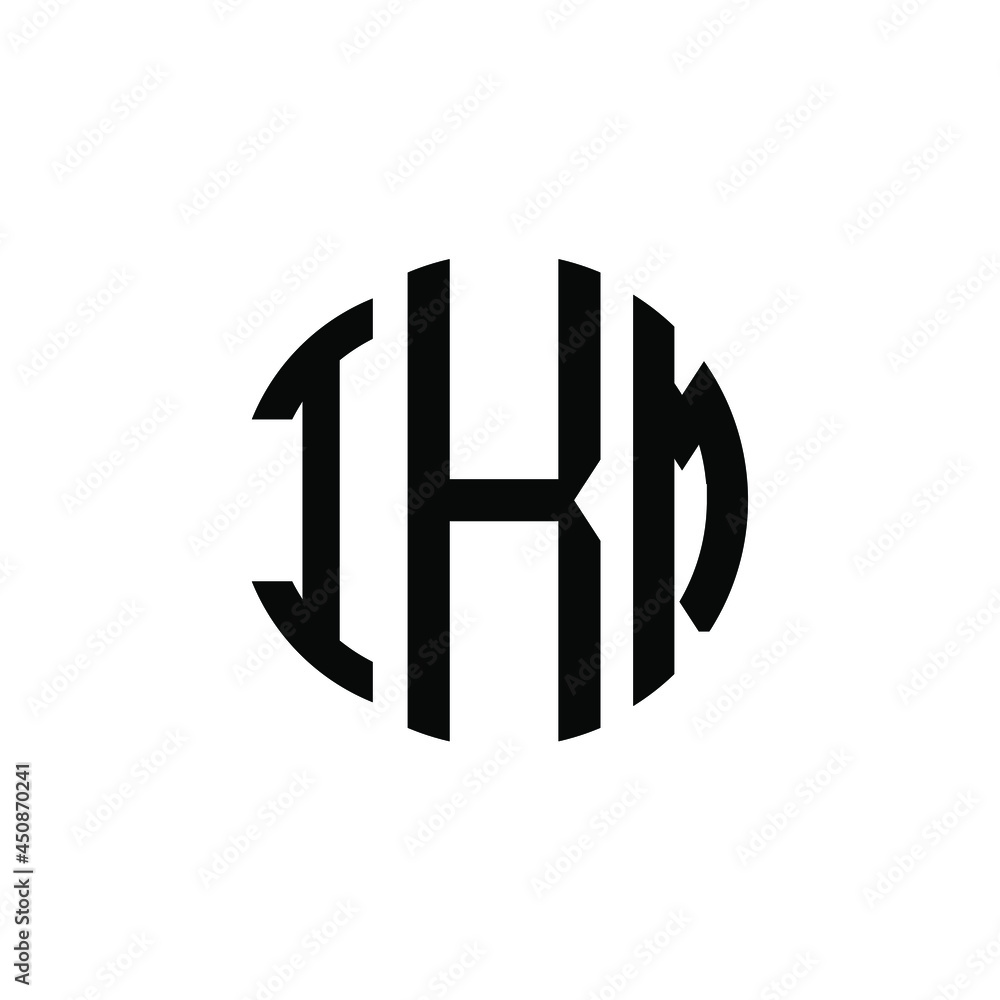 IKM letter logo design. IKM modern letter logo with black background ...