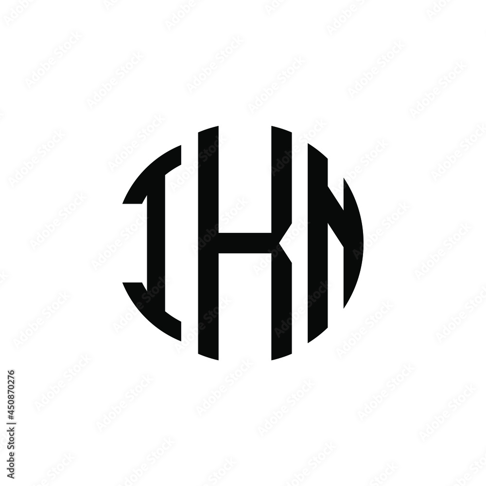 IKN letter logo design. IKN modern letter logo with black background ...