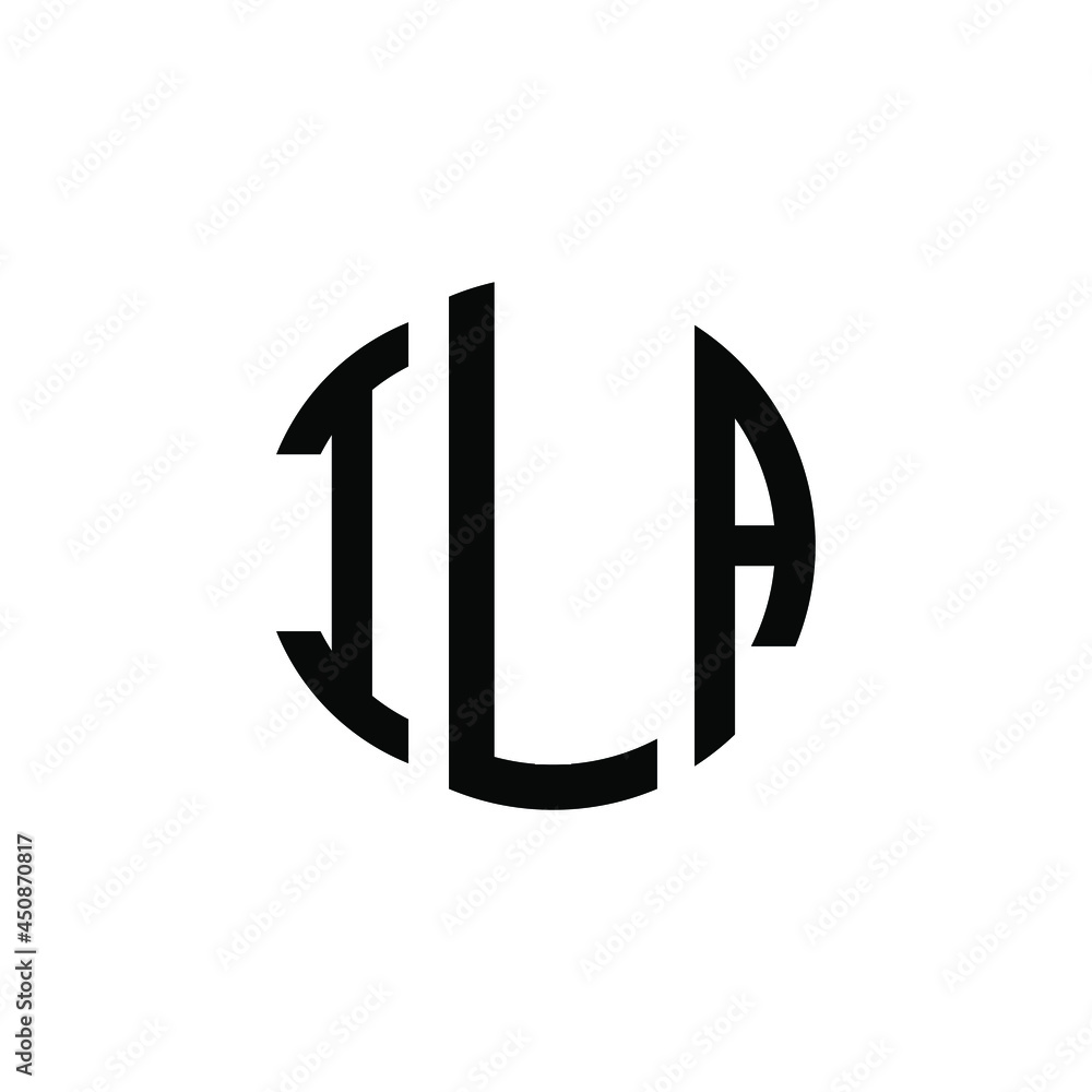 ILA letter logo design. ILA modern letter logo with black background ...