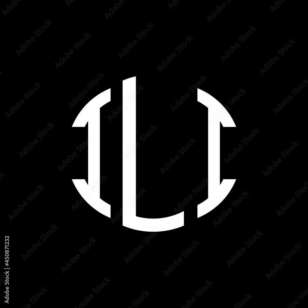 ILI letter logo design. ILI modern letter logo with black background. ILI creative letter logo ...