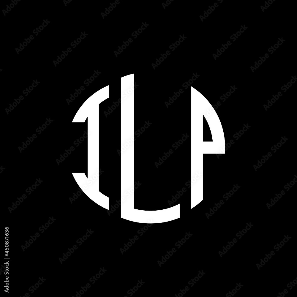 ILP letter logo design. ILP modern letter logo with black background ...
