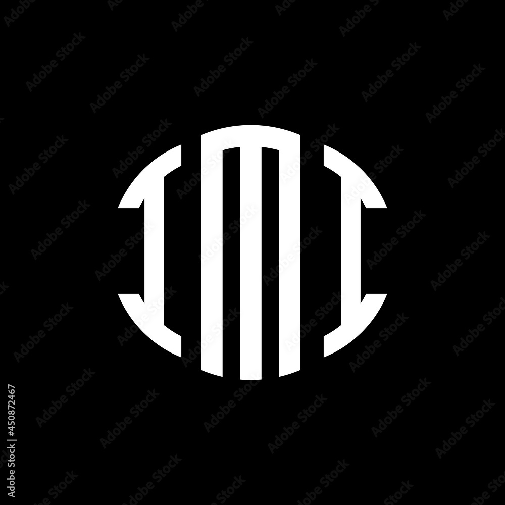IMI letter logo design. IMI modern letter logo with black background ...
