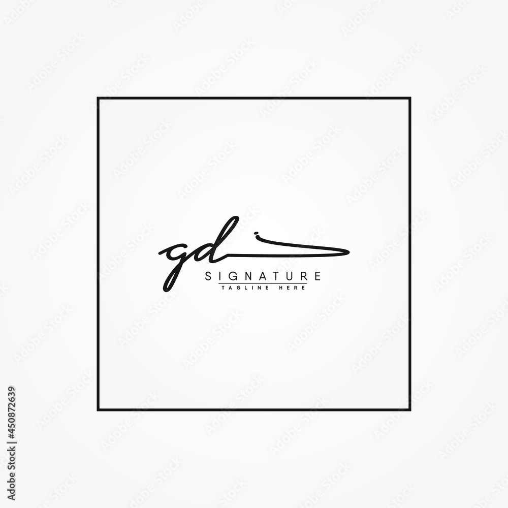 Initial Letter GD Logo - Handwritten Signature Logo Stock Vector ...