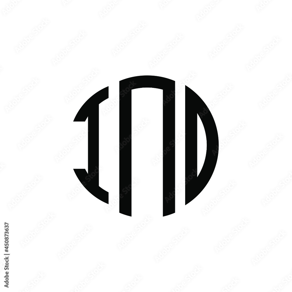 IND letter logo design. IND modern letter logo with black background ...