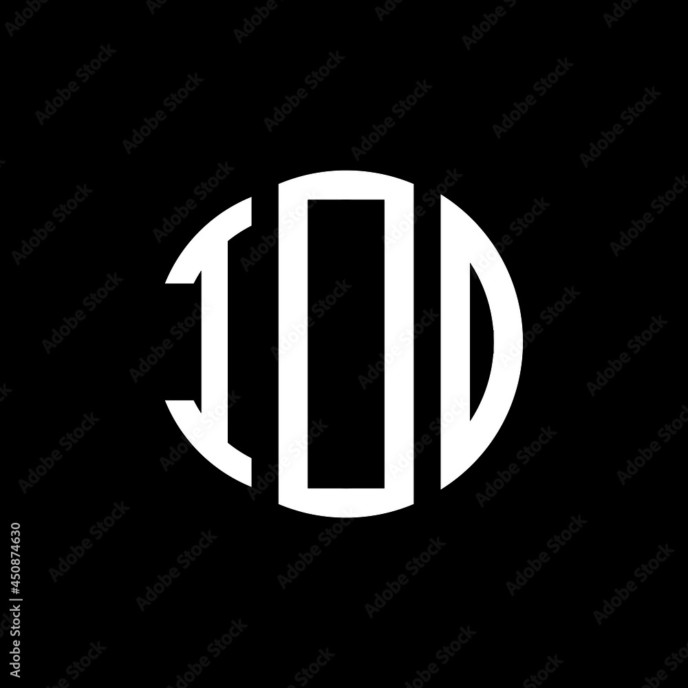 IOD letter logo design. IOD modern letter logo with black background ...