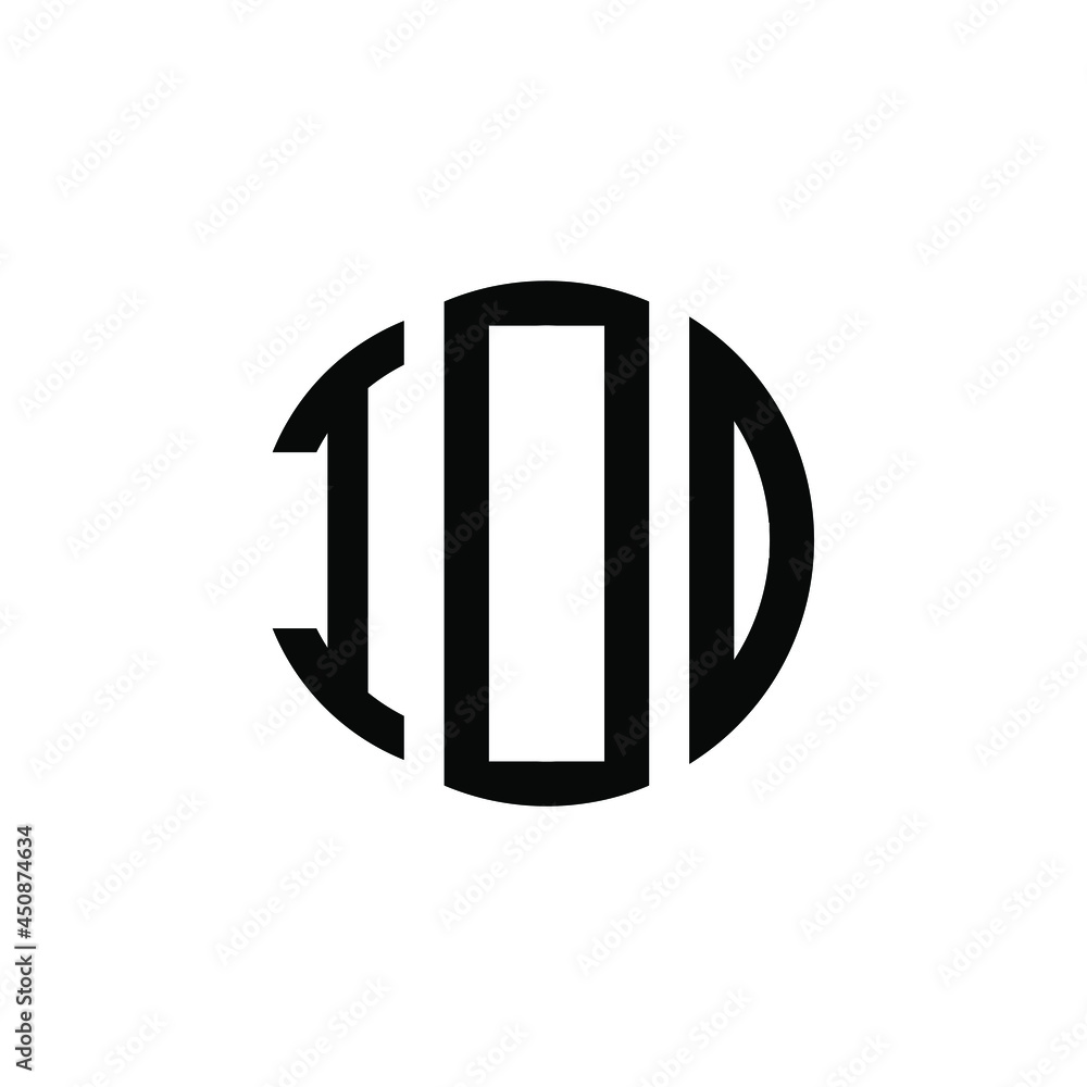 IOD letter logo design. IOD modern letter logo with black background ...