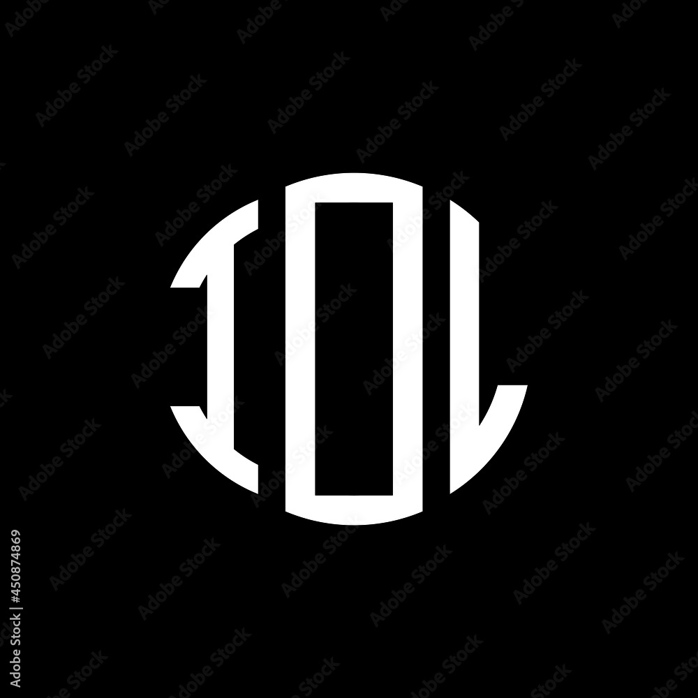 IOL letter logo design. IOL modern letter logo with black background ...