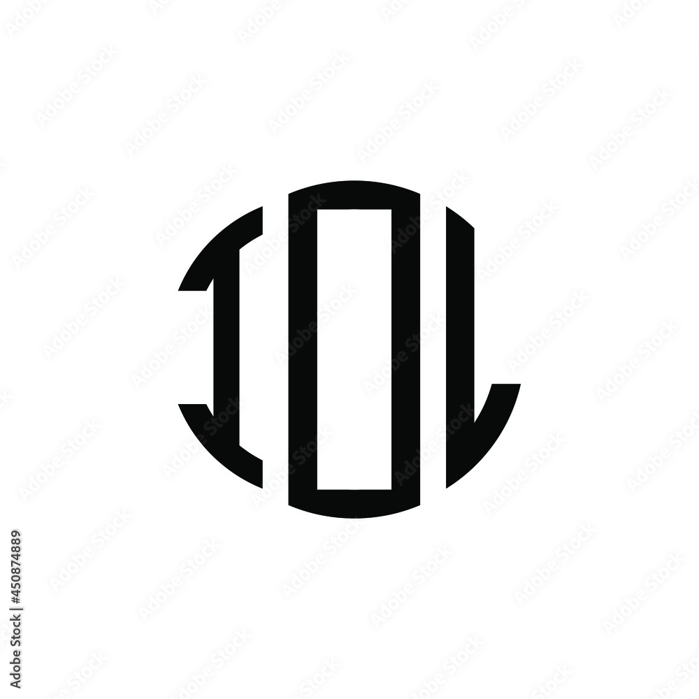 IOL letter logo design. IOL modern letter logo with black background ...