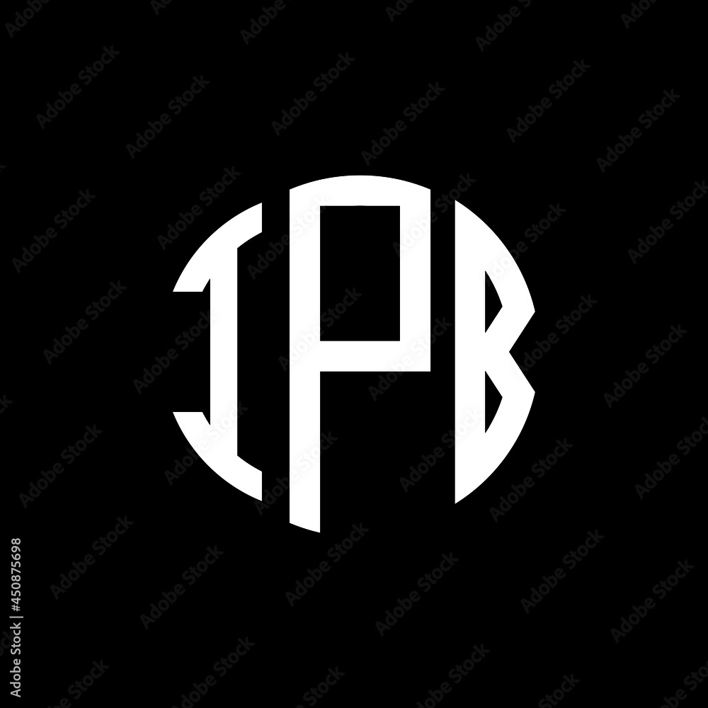 IPB letter logo design. IPB modern letter logo with black background ...