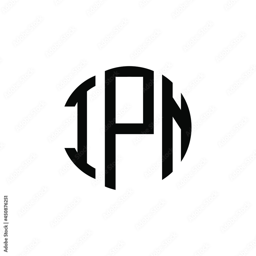 IPN letter logo design. IPN modern letter logo with black background ...